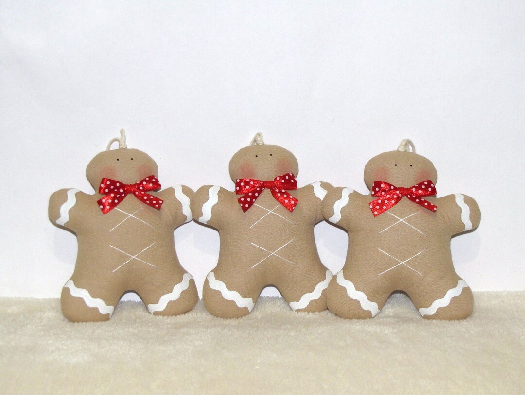 Christmas Ornaments Gingerbread Boys Fabric Ornaments Cloth - Etsy