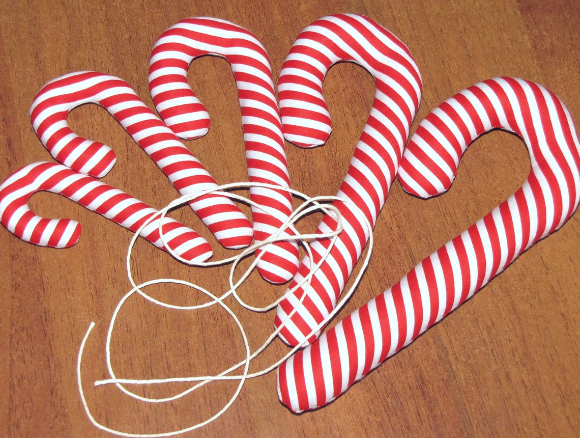 Christmas Candy Cane Sewing Pattern, Stuffed Ornaments PDF Pattern ...