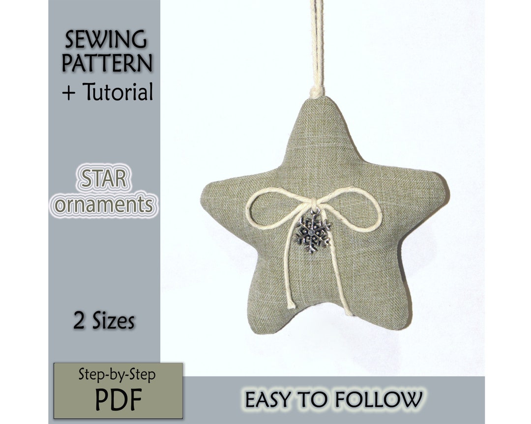 Sewing Pattern PDF, Christmas Star Ornaments Pattern, Easy to Follow ...
