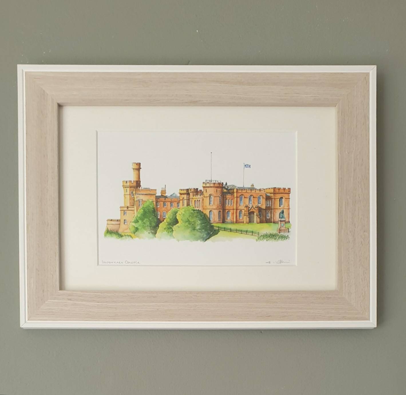 Inverness Castle Print in Mount, Inverness Painting, Scotland Art, - Etsy