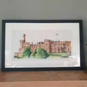 Inverness Castle Print in Mount, Inverness Painting, Scotland Art, - Etsy