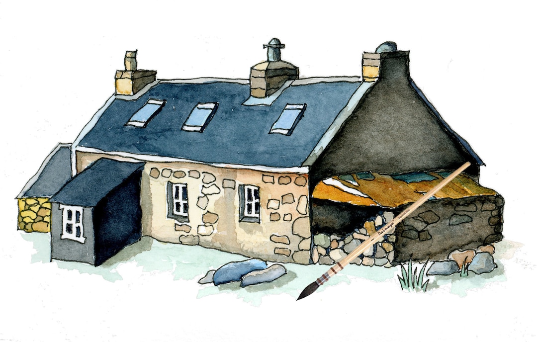 Shenavall Framed Bothy Print, Scottish Bothies, Framed Bothy Art, Wall ...