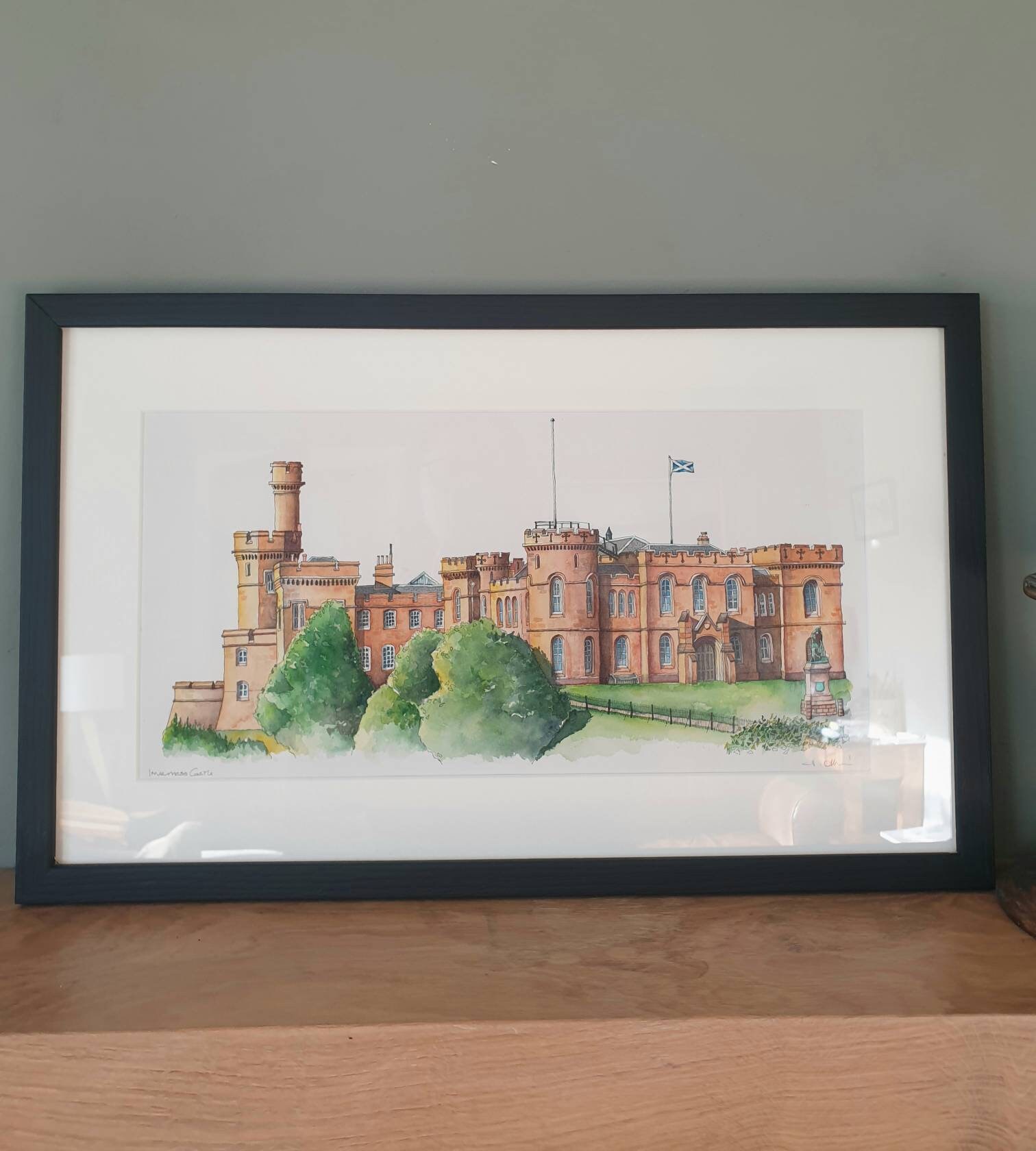Inverness Castle Print in Mount, Inverness Painting, Scotland Art, - Etsy