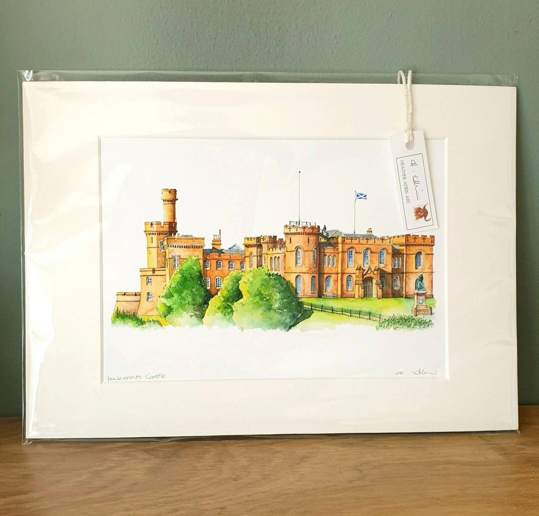 Inverness Castle Print in Mount, Inverness Painting, Scotland Art, - Etsy