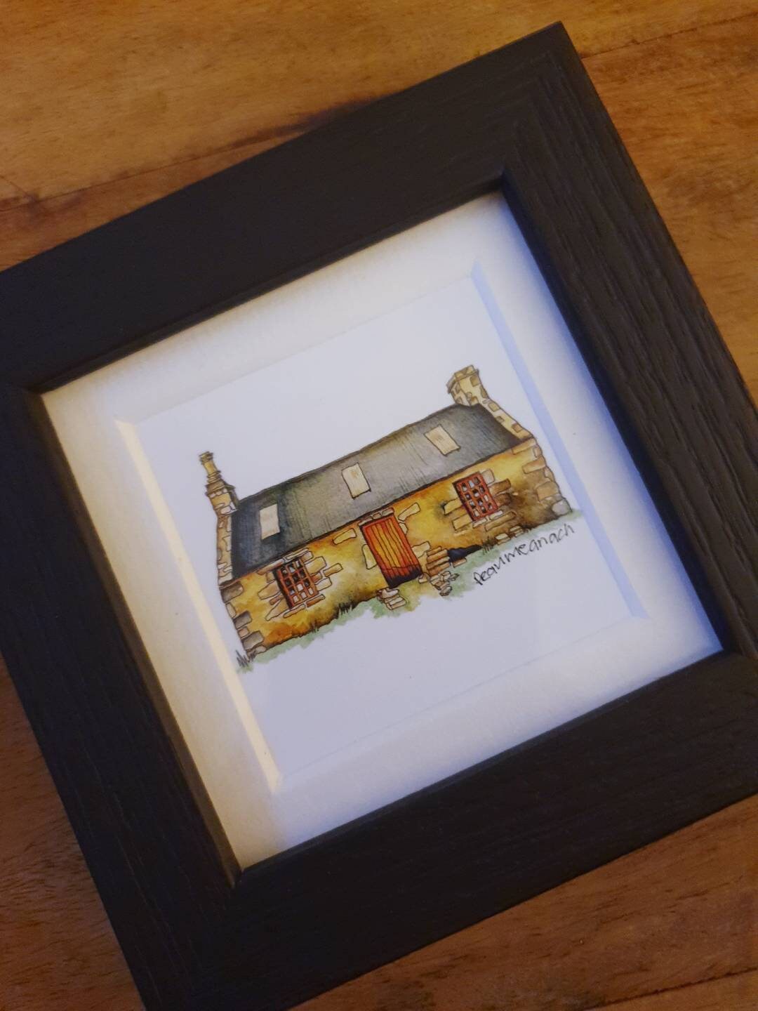 bothy art Scottish bothy highland art mountain bothy Peanmeanach framed ...