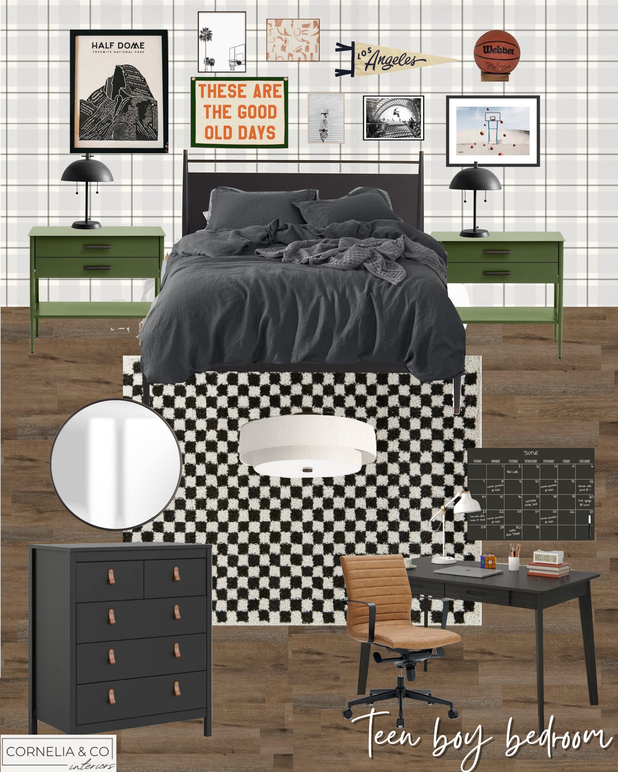 Bachelor Pad Custom E-design Mood Board Masculine Interior Design First ...