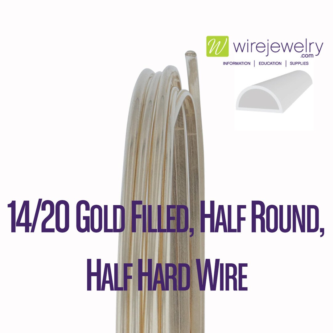 14/20 Gold Filled, Half Round, Half Hard Jewelry Wire, Various Gauges ...