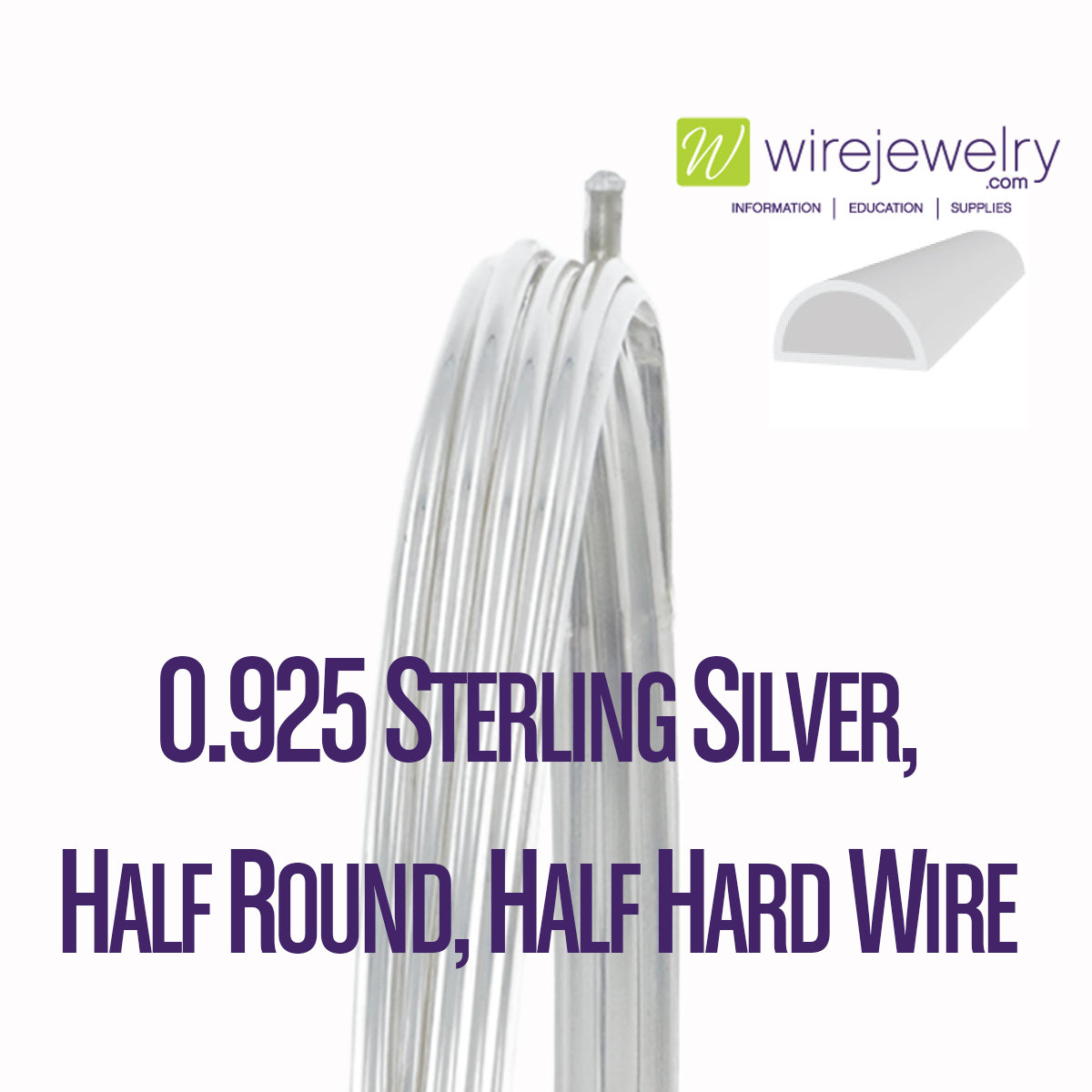 0.925 Sterling Silver Half Round Half Hard Jewelry Wire Various Gauges Lengths Etsy