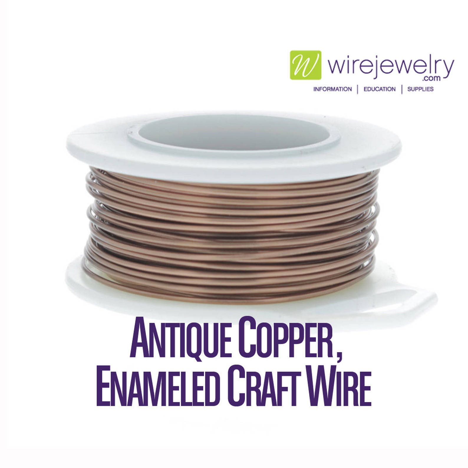 Antique Copper, Enameled Copper Craft Wire, Round, Various Gauges and ...