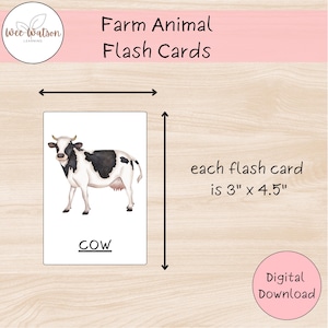 Farm Animal Flash Cards | Printable Toddler Learning | Kids Digital ...
