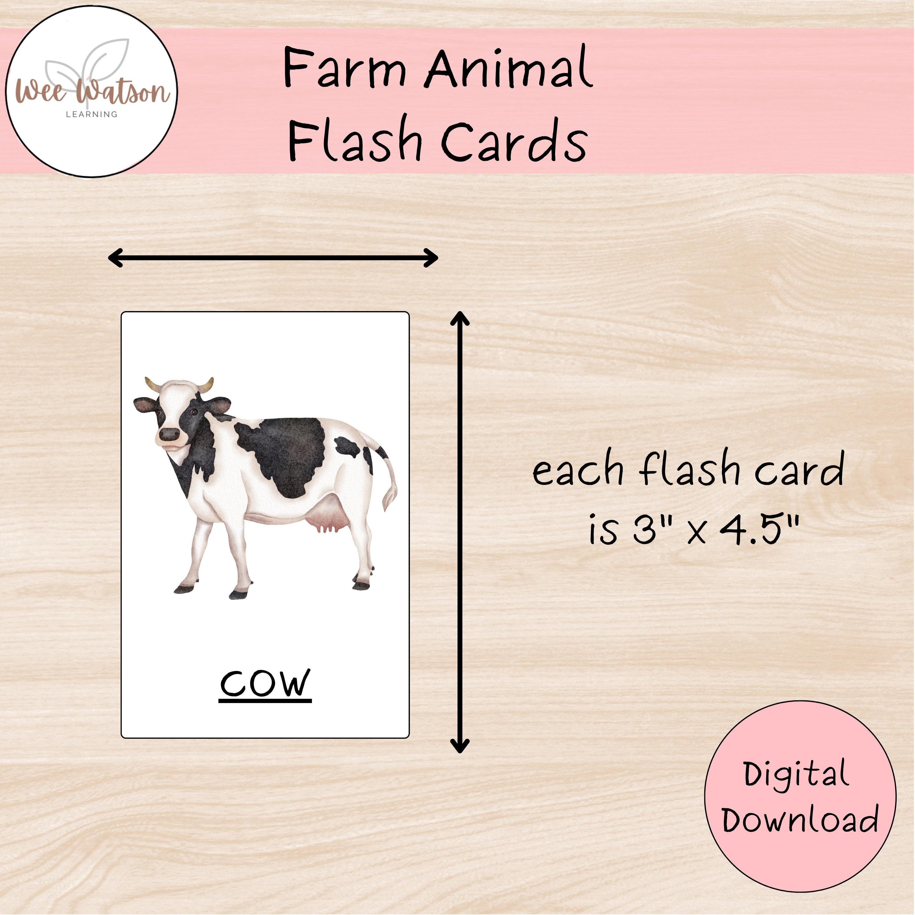 Farm Animal Flash Cards | Printable Toddler Learning | Kids Digital ...