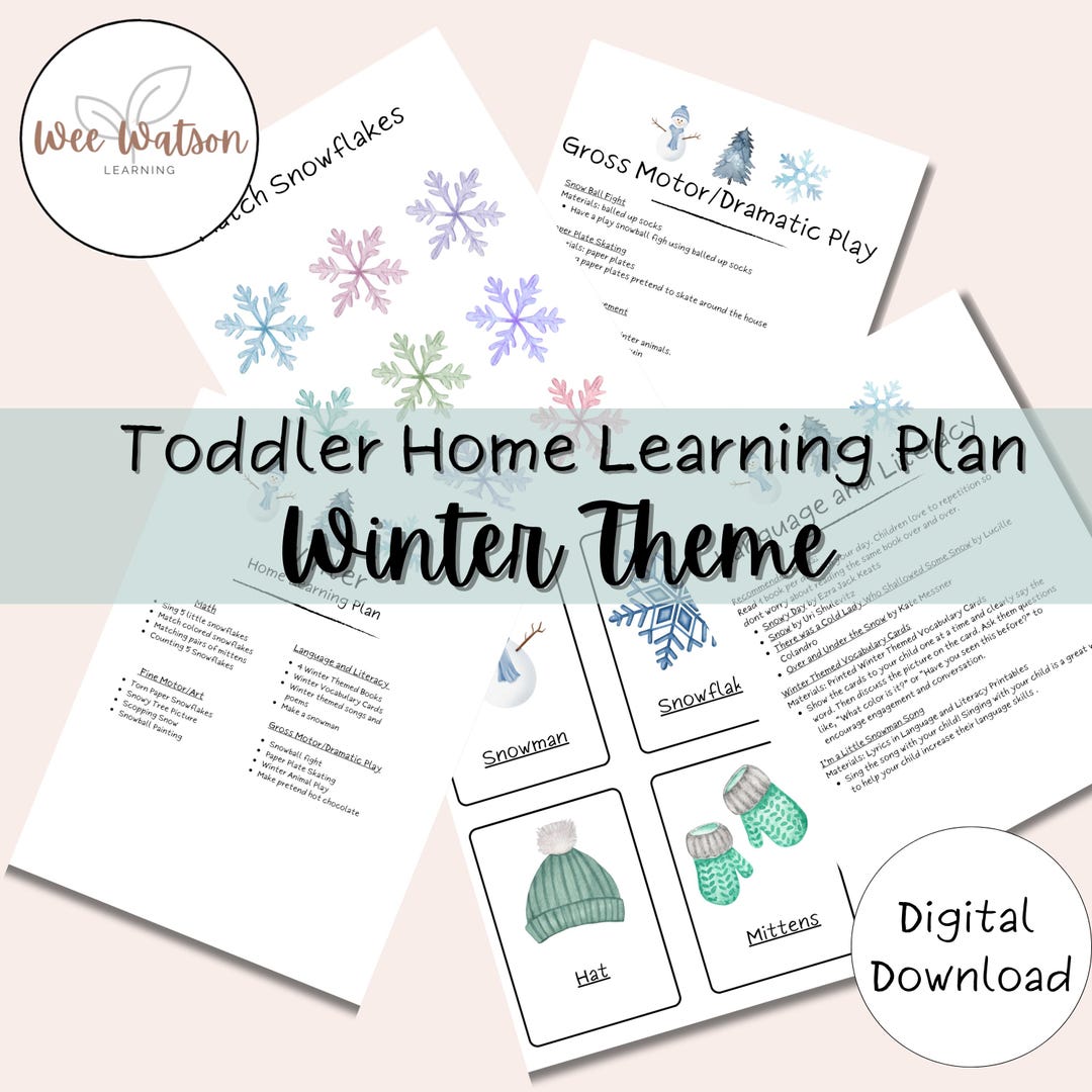 Winter Theme Toddler Home Learning Plan - Etsy