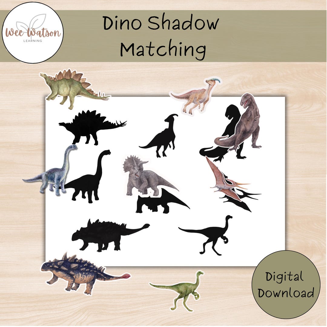 Dinosaur Matching Activity, Dinosaur Printable Activity, - Etsy