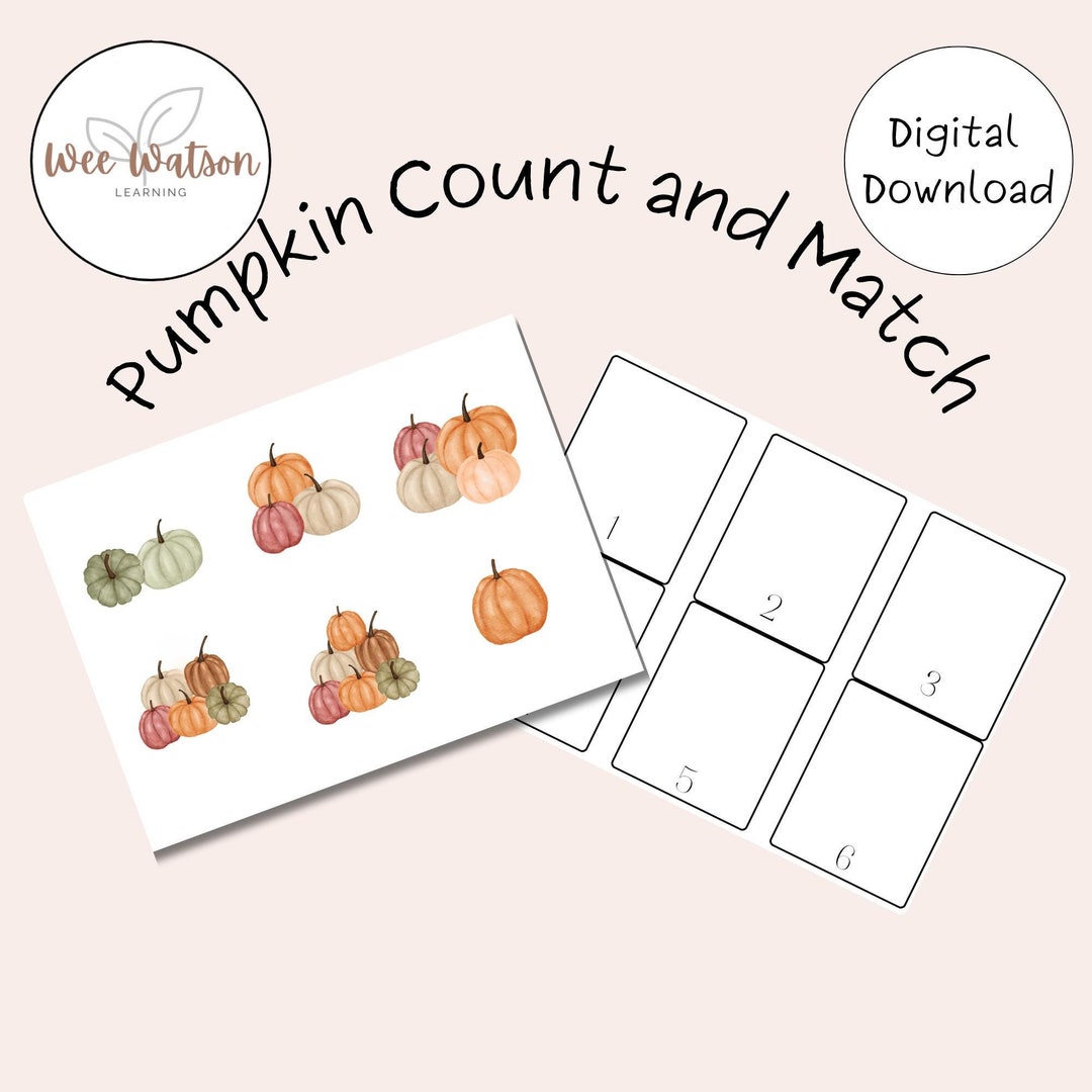Pumpkin Count and Match Printable Activity for Preschoolers - Etsy