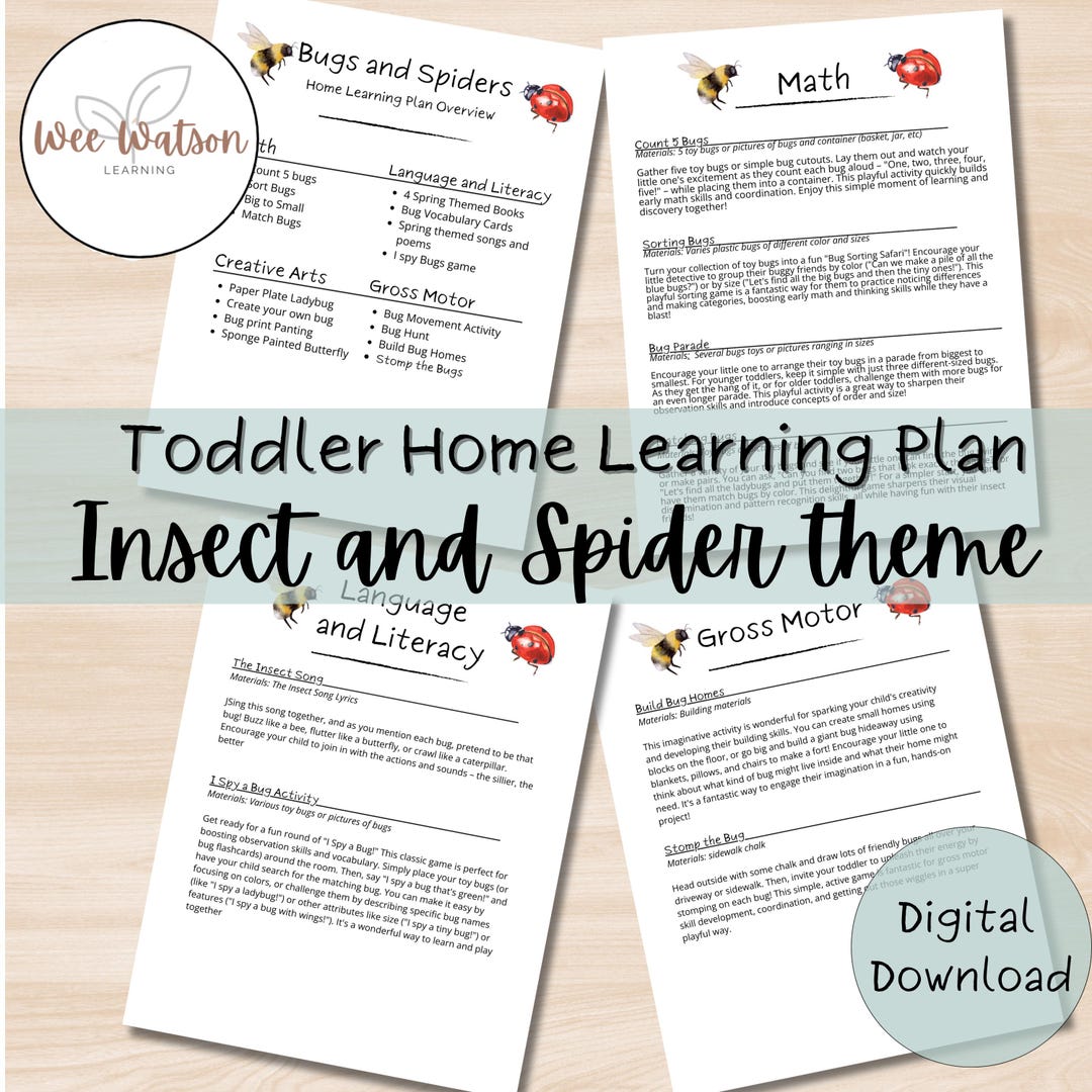 Toddler Insect & Spider Lesson Plan | 4-week Home Learning | Printable ...