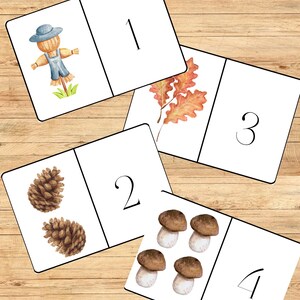 Autumn Number to Object Matching With Watercolor Pictures for ...