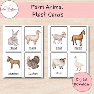 Farm Animal Flash Cards | Printable Toddler Learning | Kids Digital ...