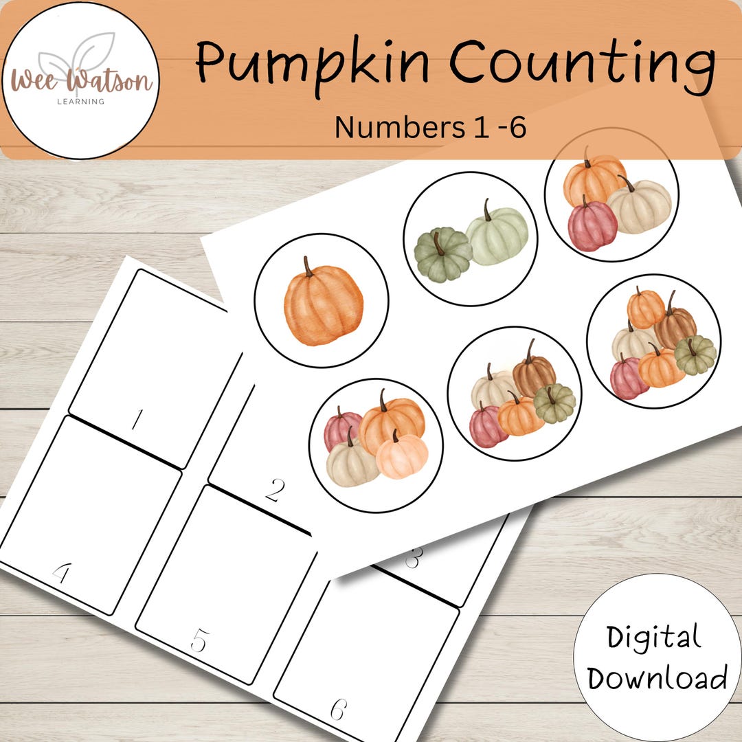 Pumpkin Count and Match Printable Activity for Preschoolers - Etsy
