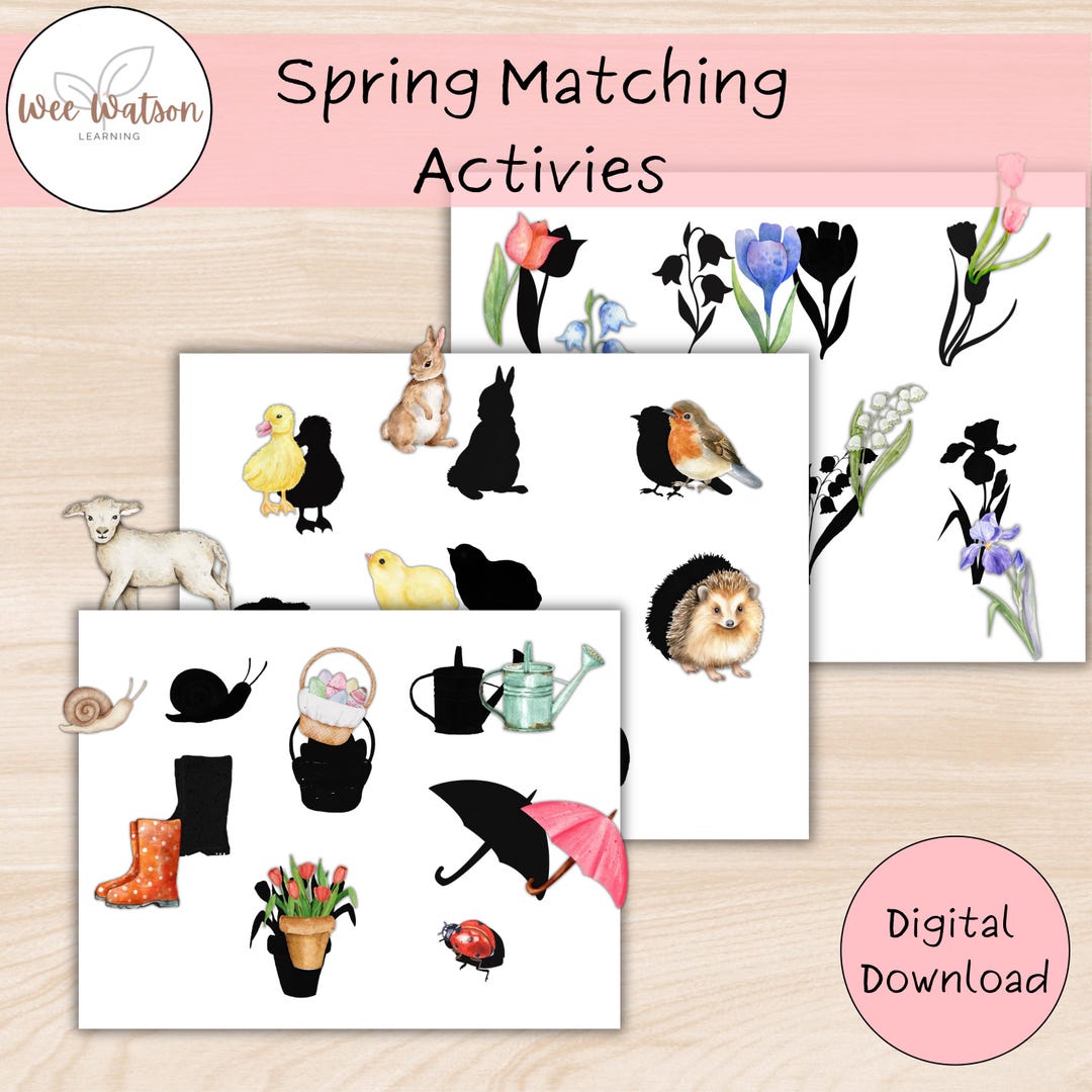 Printable Spring Matching Activity for Preschoolers, - Etsy