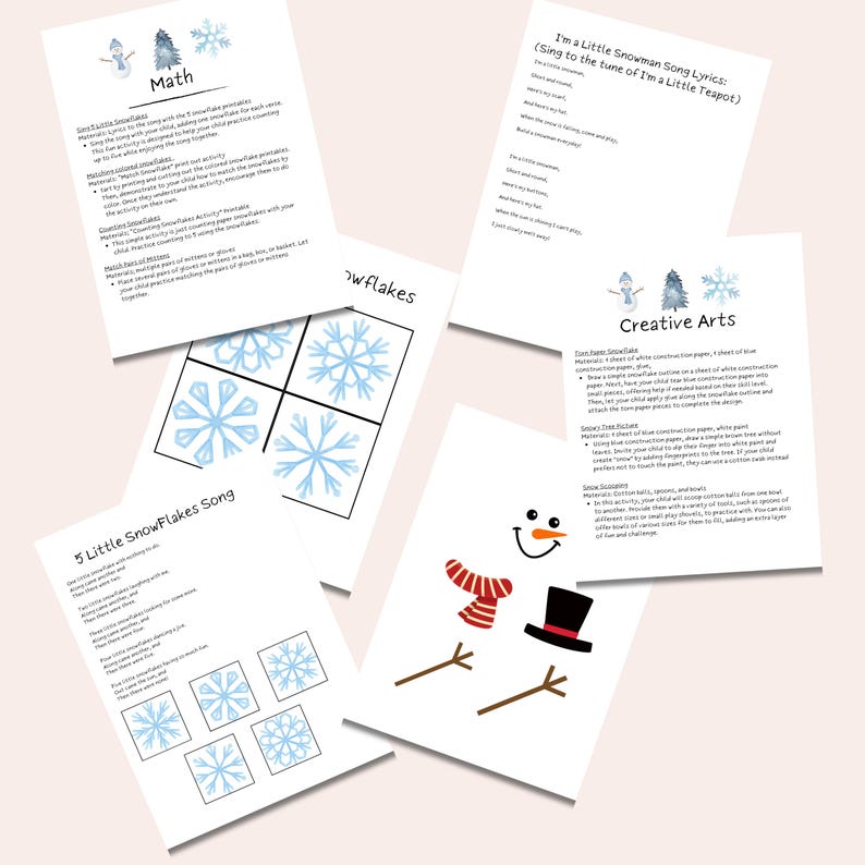 Winter Theme Toddler Home Learning Plan - Etsy