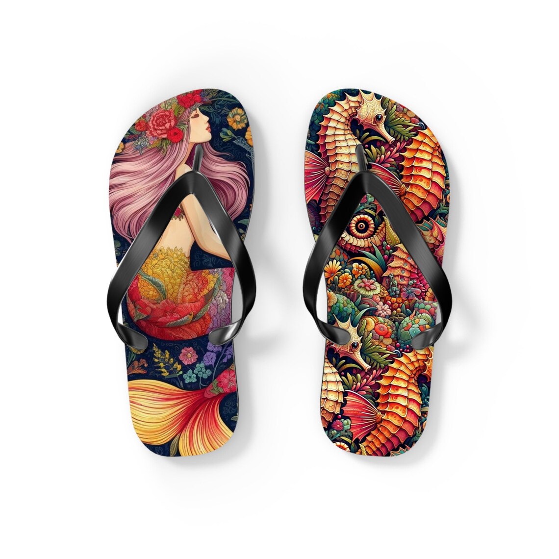 Mermaid: Flip Flops (siren & Sea Dragon) - Etsy