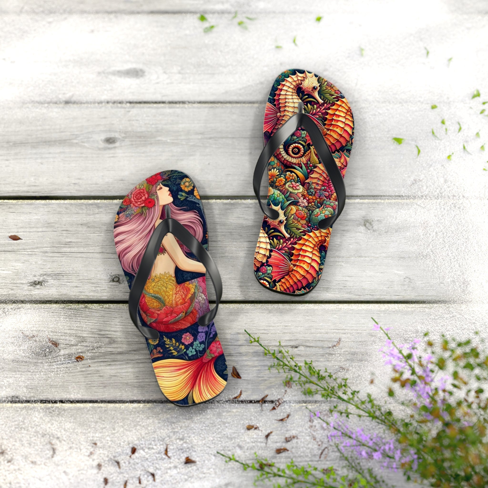 Mermaid: Flip Flops (siren & Sea Dragon) - Etsy