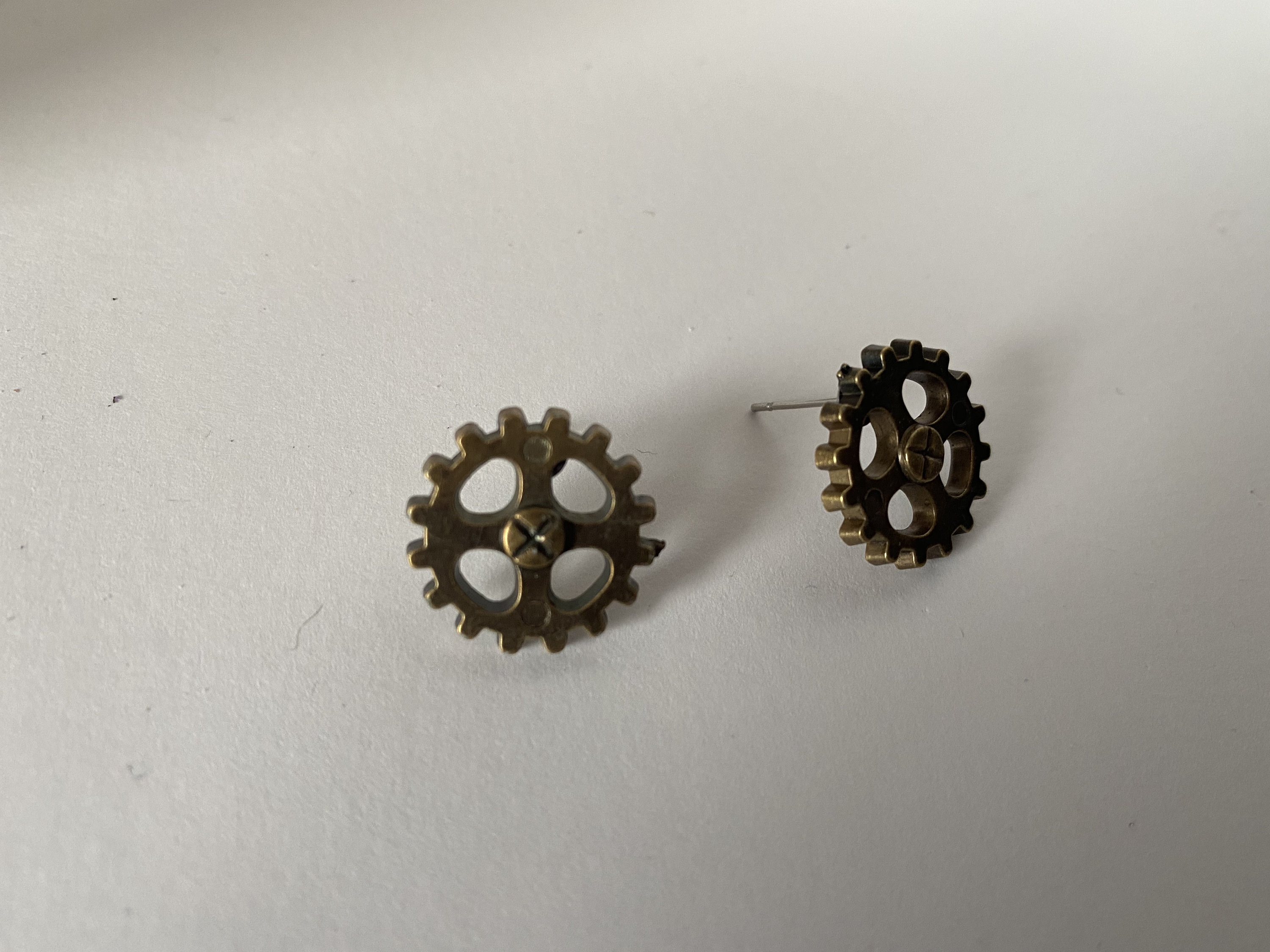 Steampunk Tiny Gear Stud Earrings | Etsy