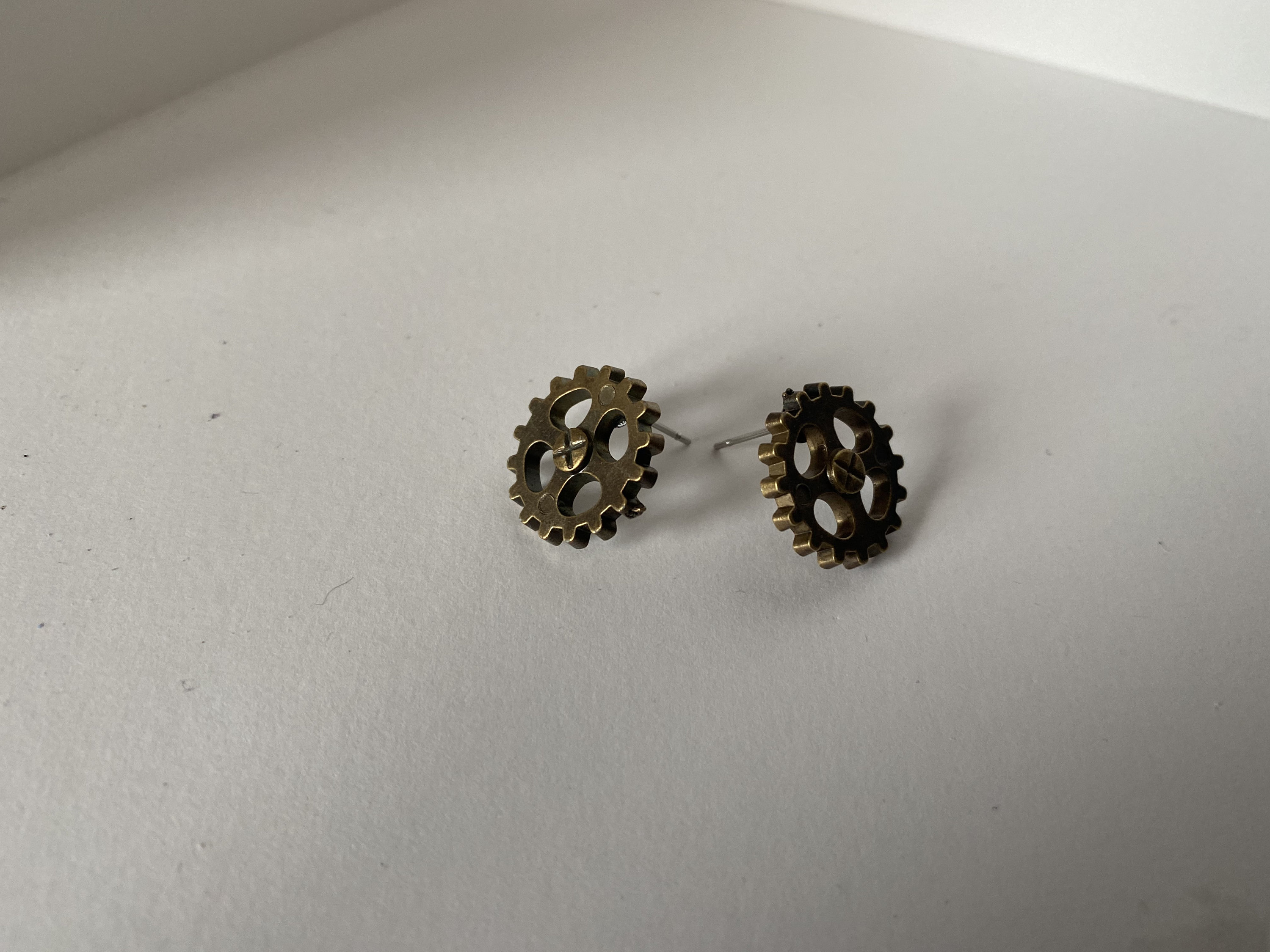 Steampunk Tiny Gear Stud Earrings | Etsy