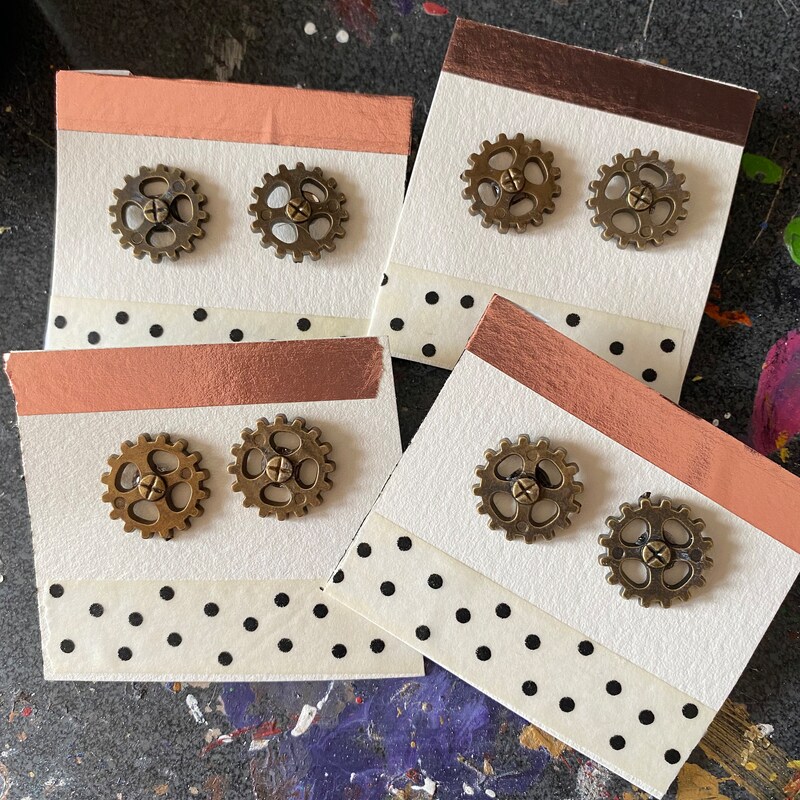 Gear Earrings - Etsy