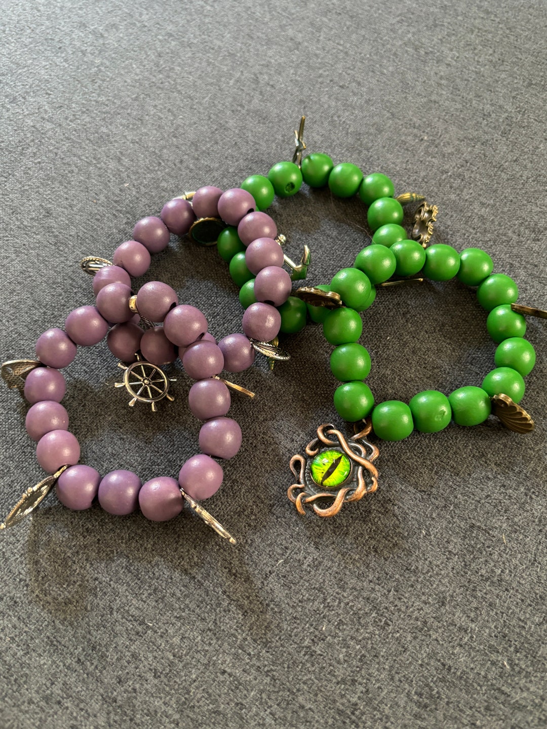 Colored Beaded Braclets With Nautical Charms - Etsy