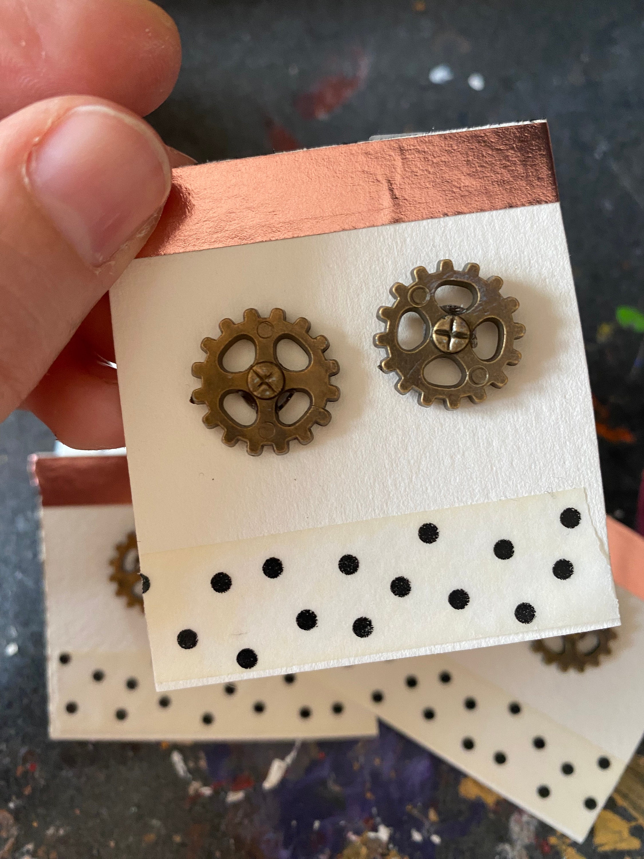 Steampunk Tiny Gear Stud Earrings - Etsy UK