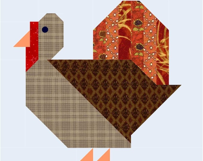 Patch Turkey Quilt Block Pattern make a 6 or 12 - Etsy
