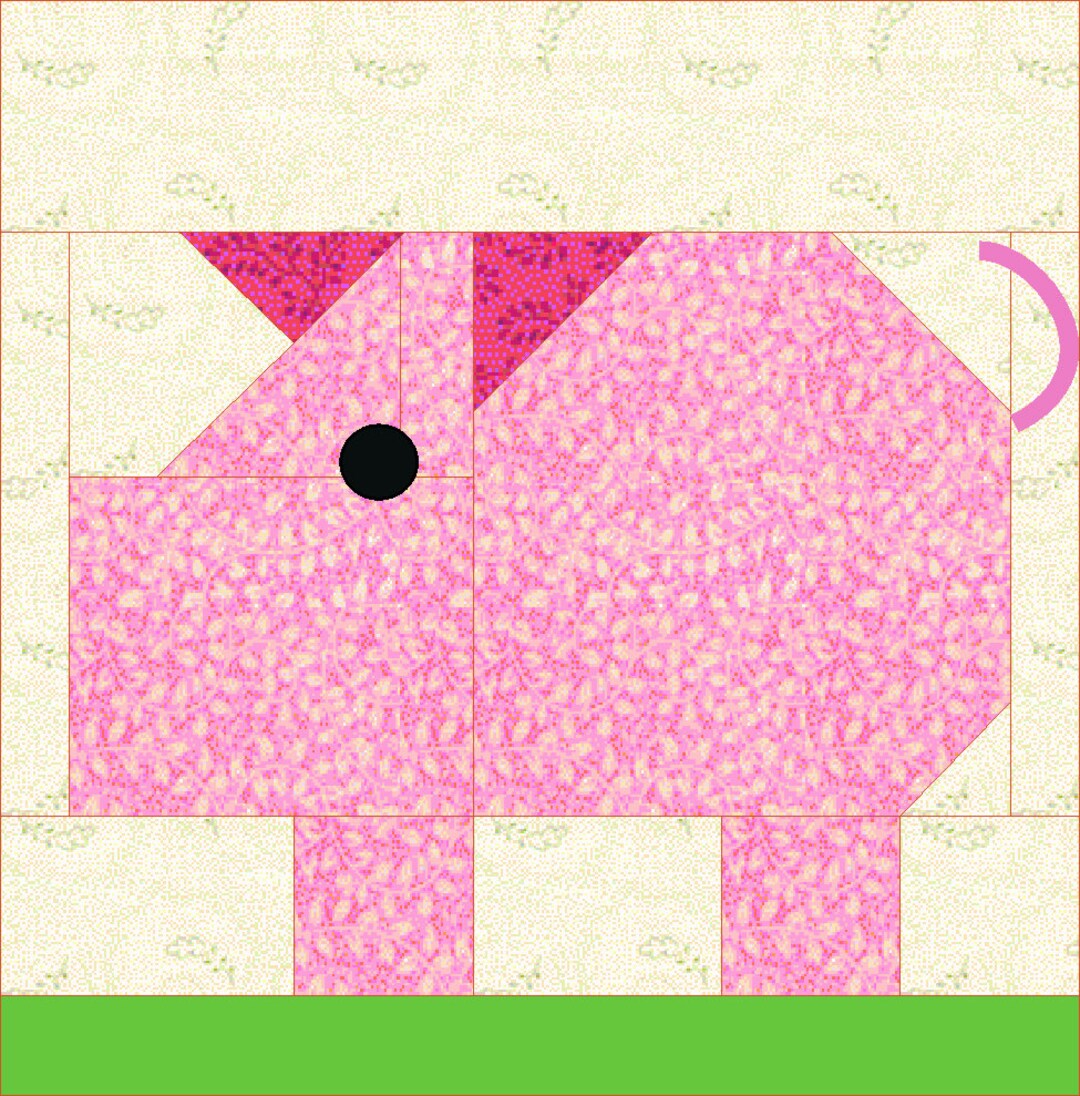 Patch Pig Quilt Block - Digital Download - Etsy