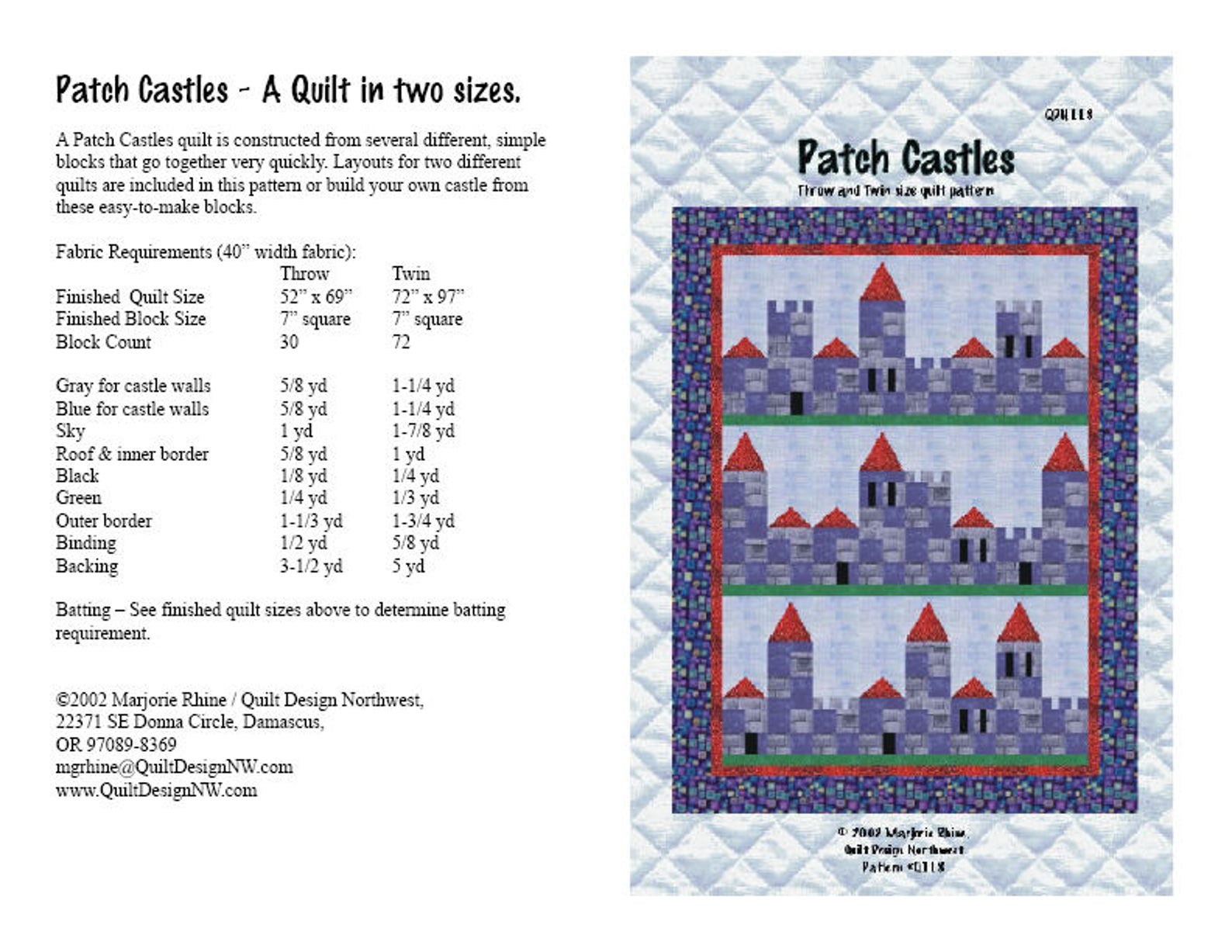 Q118 Patch Castle Quilt Pattern - Etsy