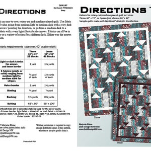 Q197 Directions Quilt Pattern in 2 Sizes - Etsy