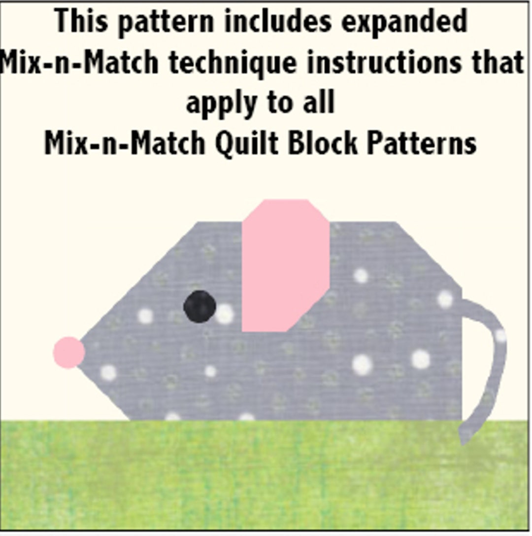 Q510 Patch Mouse Block With This Pattern Includes Expanded Mix-n-match ...