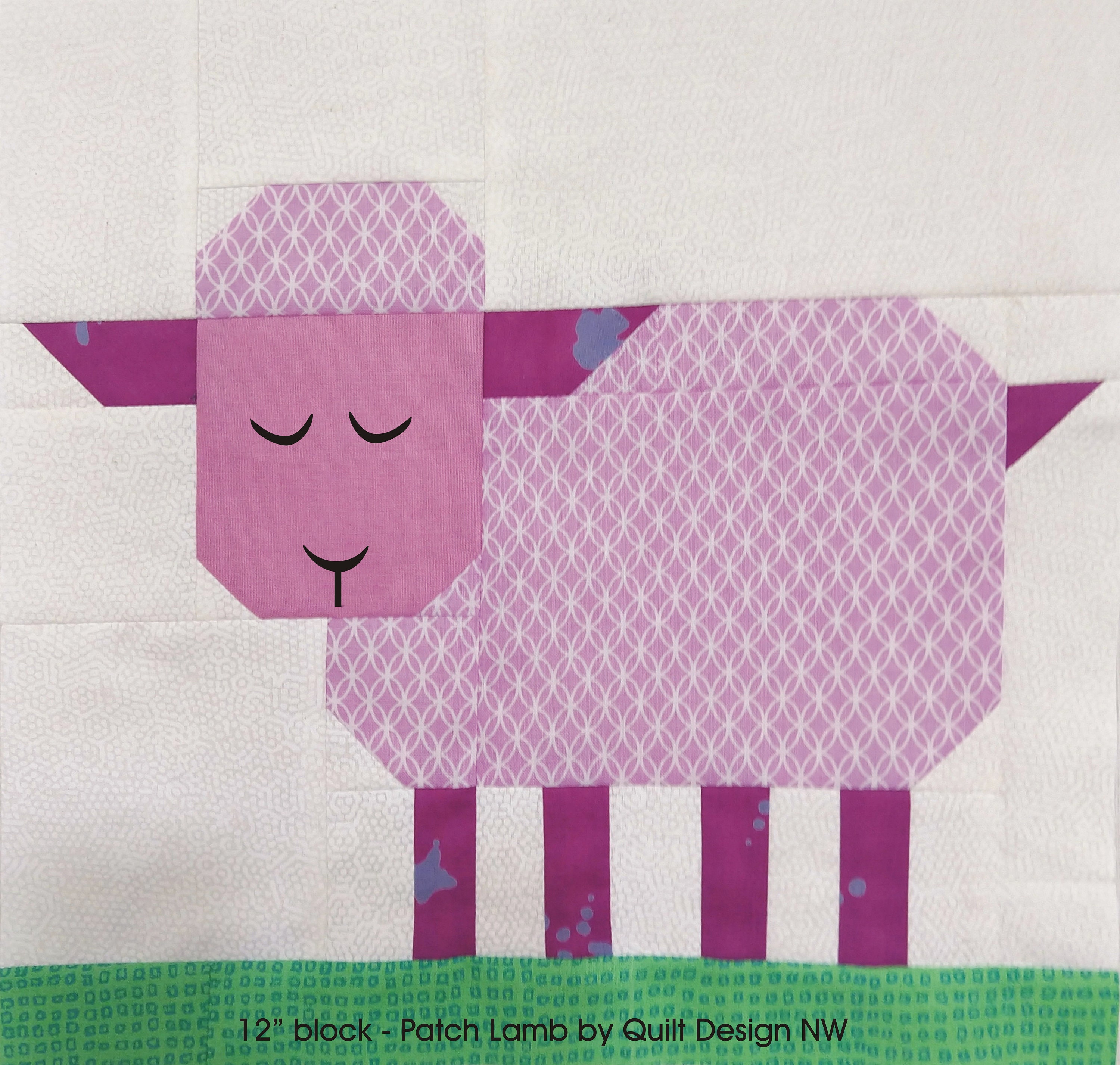 Patch Lamb Quilt Block Pattern (make a 6" or 12" Block) - Digital ...