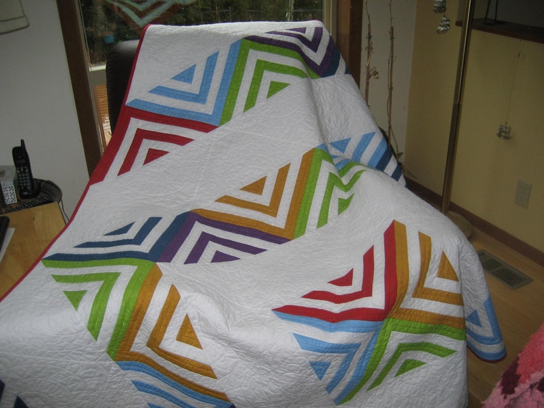 Slice Quilt Pattern a Modern Quilt in 2 Sizes: Throw and - Etsy