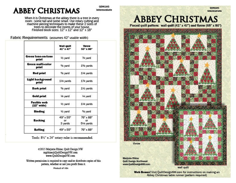 Abbey Christmas Quilt Pattern - Etsy