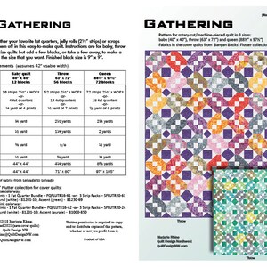 Gathering Quilt Pattern in 3 Sizes: Baby Throw & Queen - Etsy