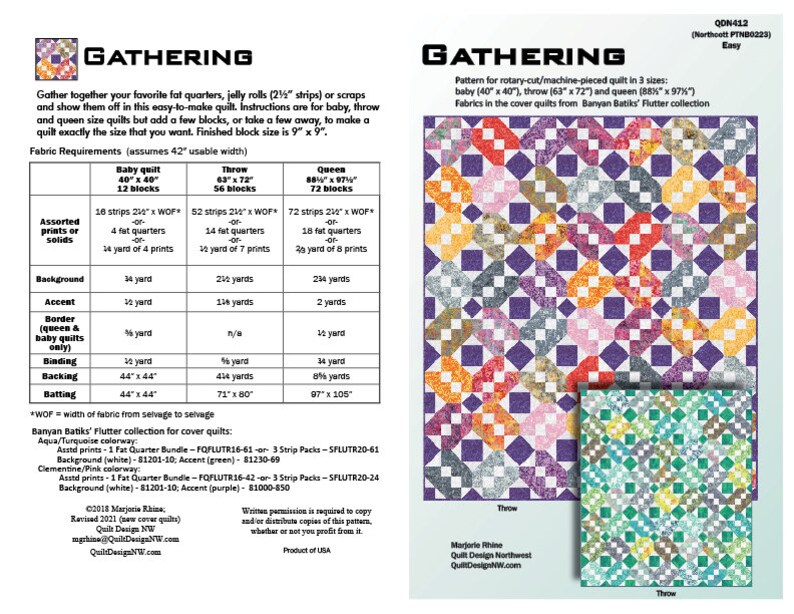 Gathering Quilt Pattern in 3 Sizes: Baby Throw & Queen | Etsy