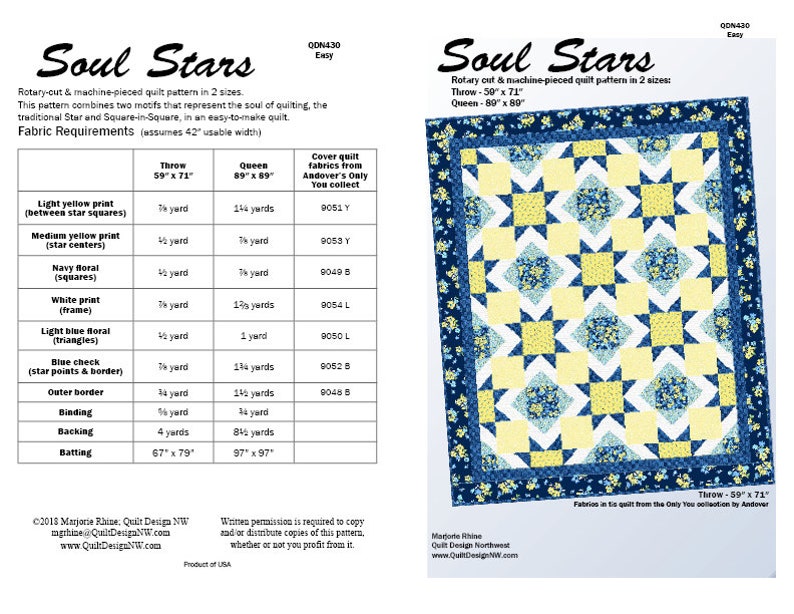 Soul Stars Quilt Pattern in 2 Sizes - Etsy