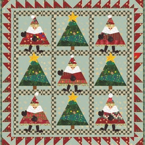 Dance Santa Dance Paper-pieced Quilt Pattern Placemats Wall Quilt Tree ...