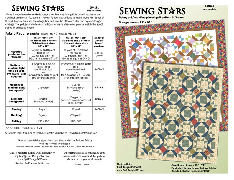 Sewing Star Quilt Pattern - Etsy