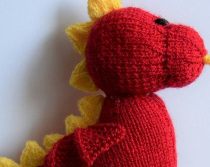 Dragon Knitting Pattern, Toy Dragon Knitting Pattern, Dave the Dragon ...