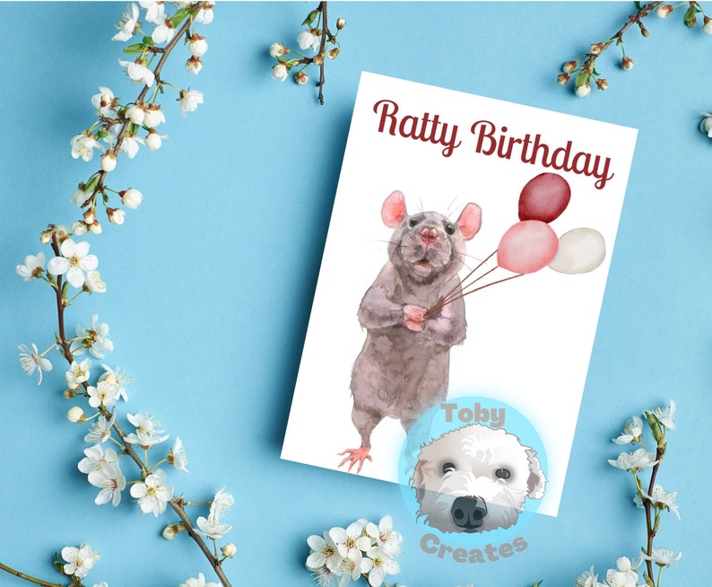 Ratty Birthday Card Funny Rat Card Rat Greeting Card Rat - Etsy