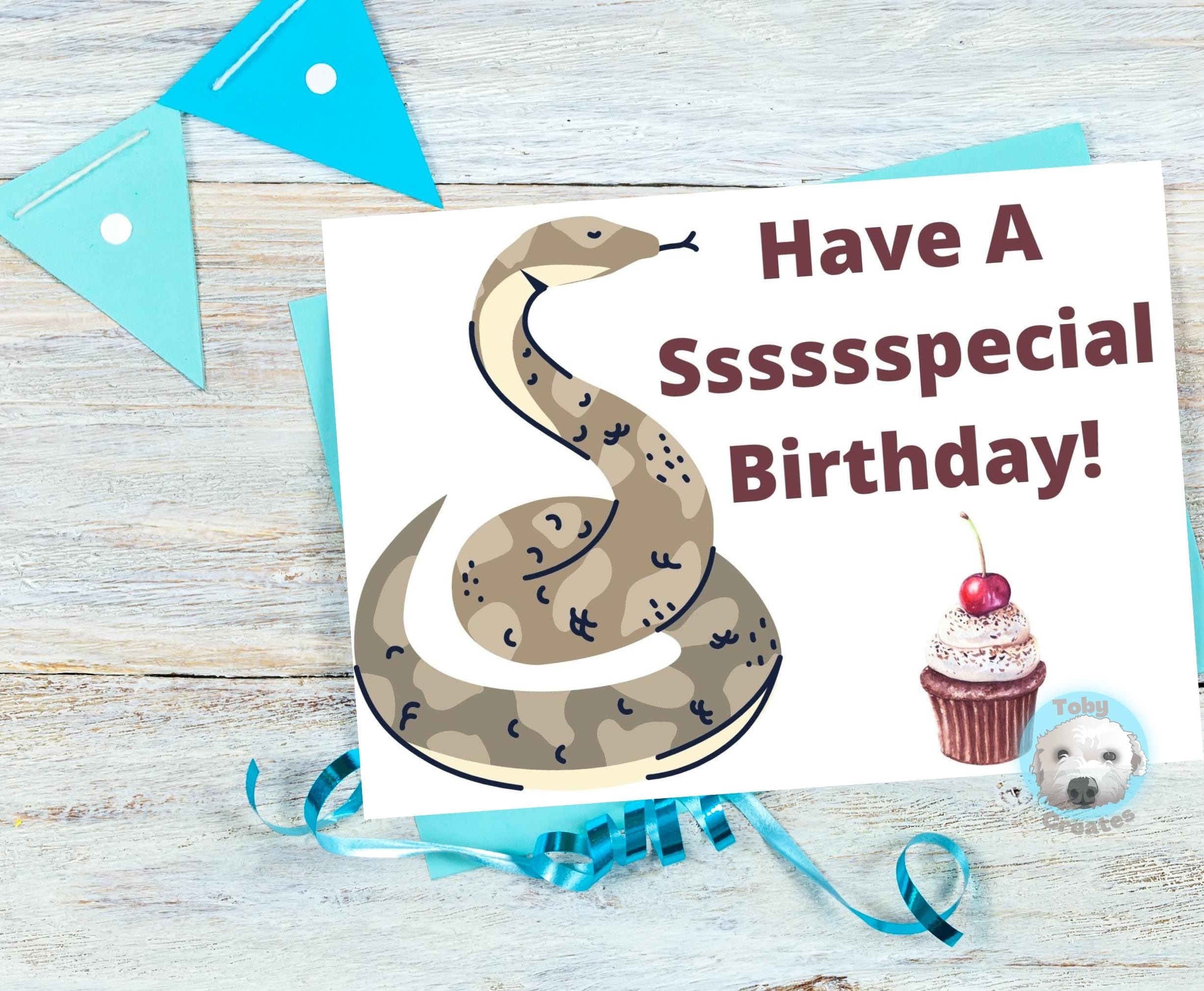 Funny Snake Birthday Card Snake Lover Greeting Card Special - Etsy