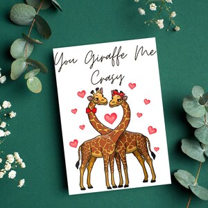 Giraffe Greeting Card, Funny Giraffe Card, Giraffe Anniversary Card ...