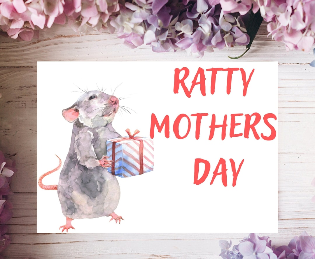 Ratty Mothers Day Card, Funny Rat Card, Rat Greeting Card, Rat Lover ...