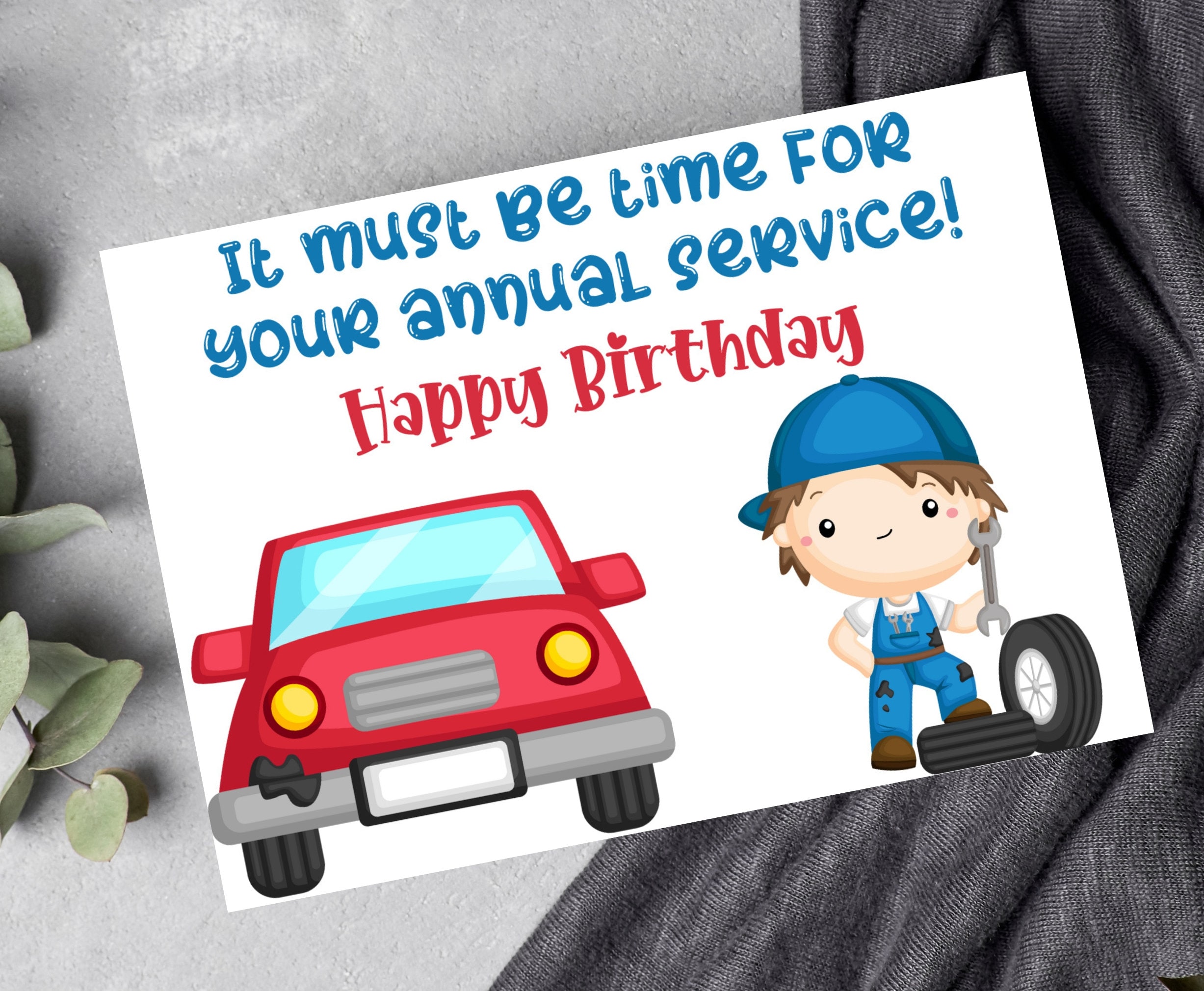 Mechanic Birthday Card Car Mechanic Greeting Card MOT Tester - Etsy